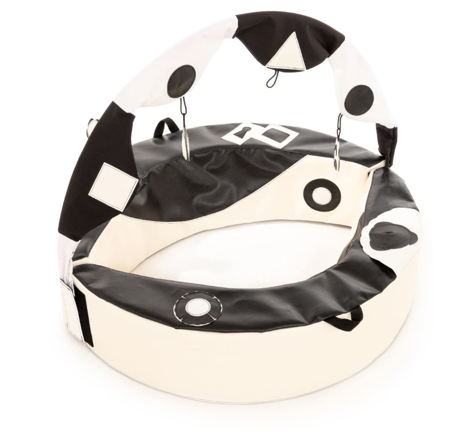 Early Years Soft Play Crescent Ring Set with Activity Arch - Black & W ...