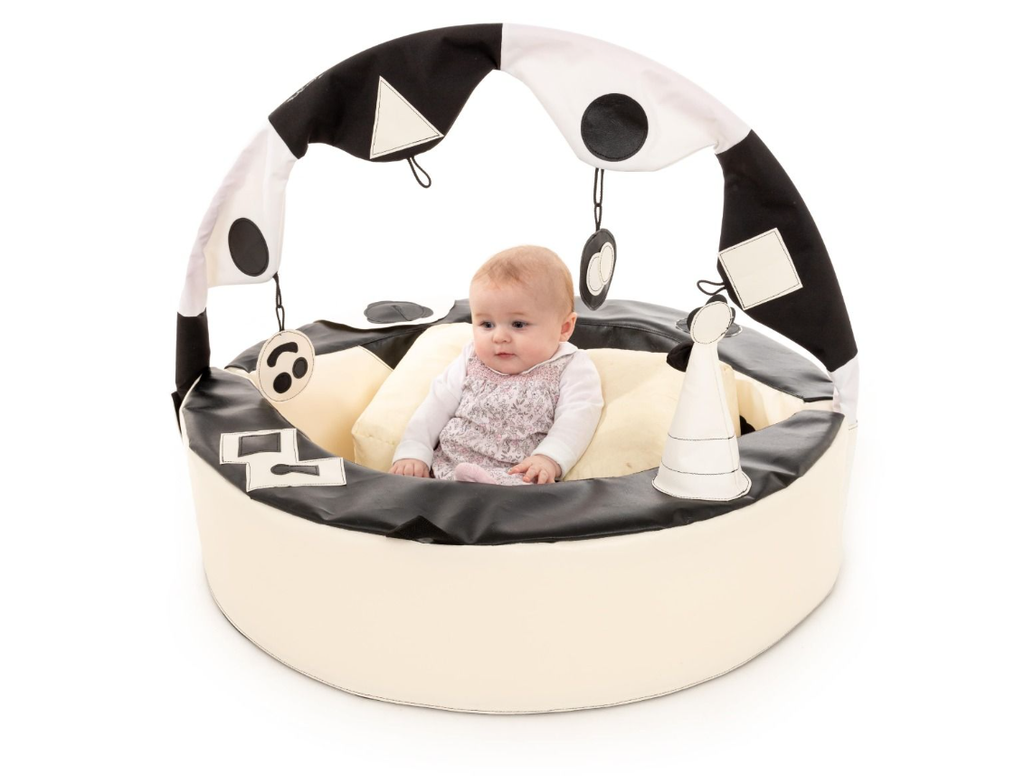 Early Years Soft Play Crescent Ring Set with Activity Arch - Black & W ...