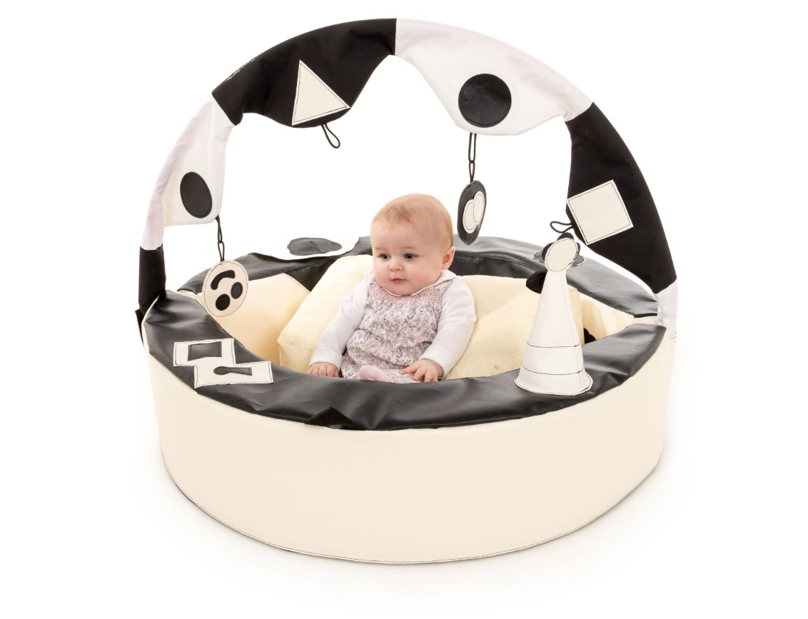 Early Years Soft Play Crescent Ring Set with Activity Arch - Black & W ...