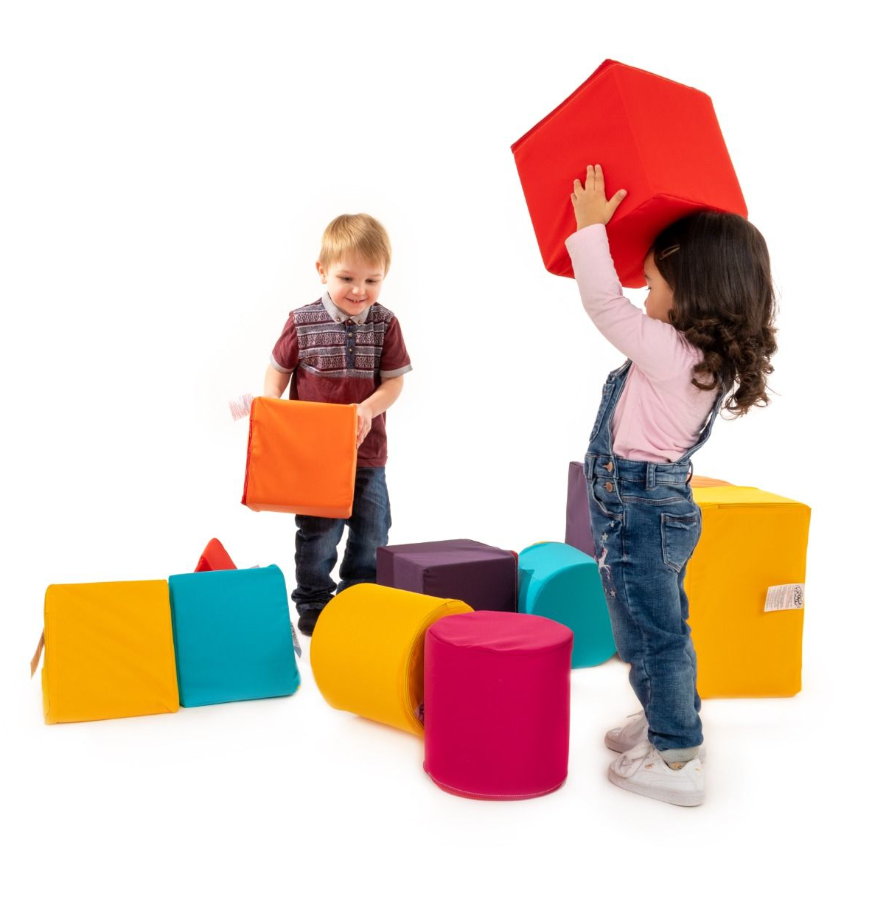 Early Years Soft Play Mini Construction Block Set (12 Pieces ...