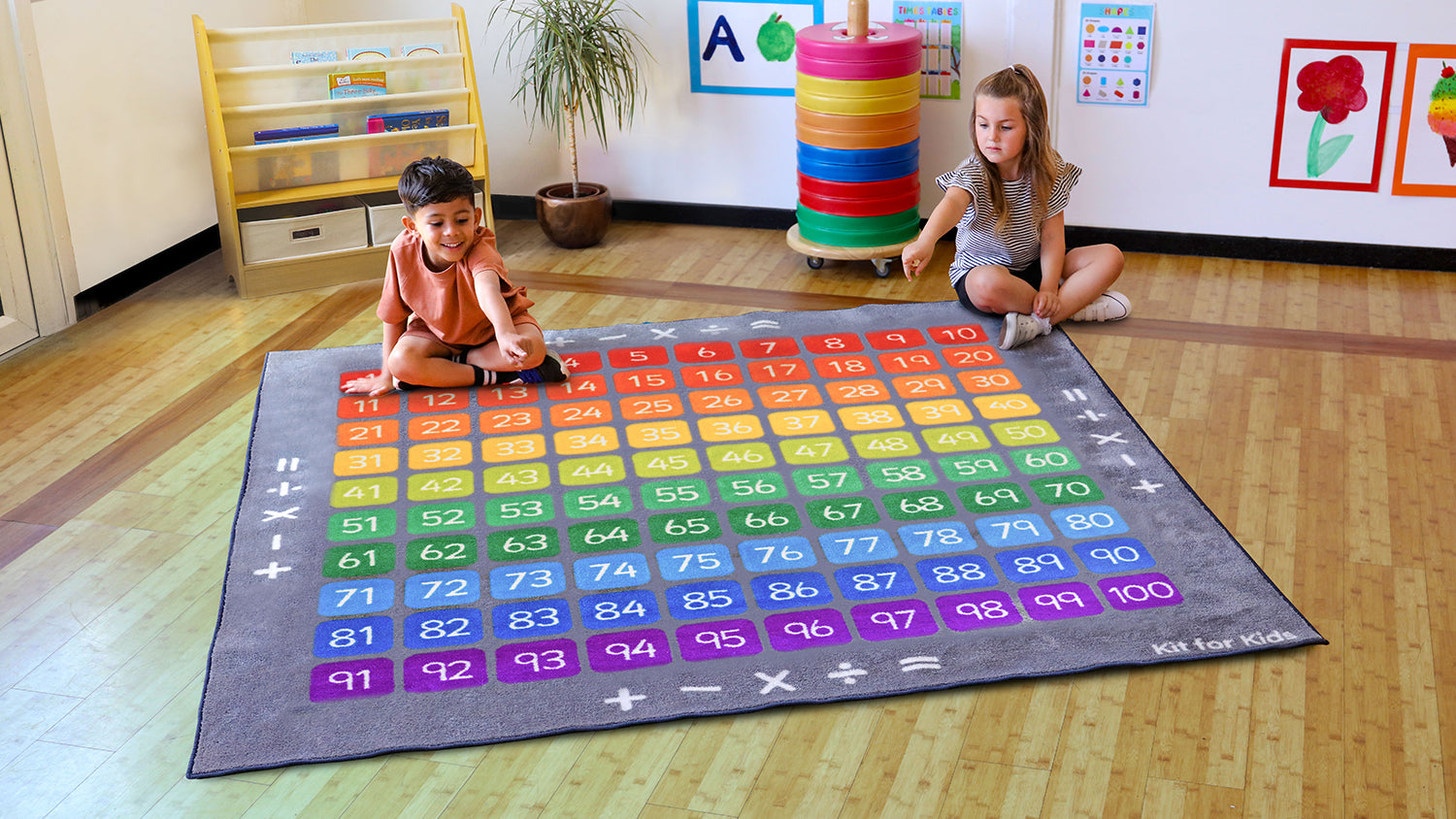 100 Square Counting Grid Carpet For Schools – Classroom Direct