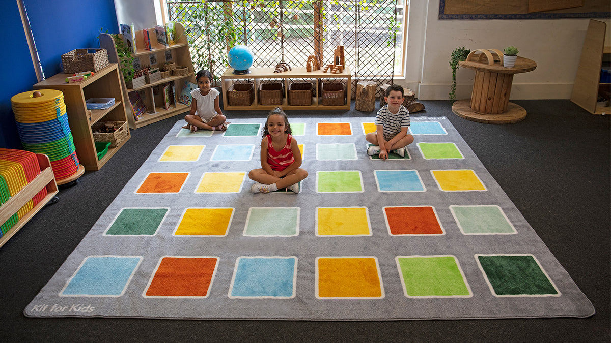 Rainforest Squares Placement Carpet 3x3m – Classroom Direct