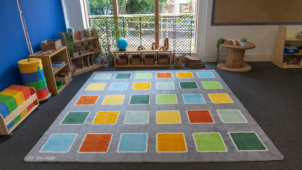 Rainforest Squares Placement Carpet 3x3m – Classroom Direct