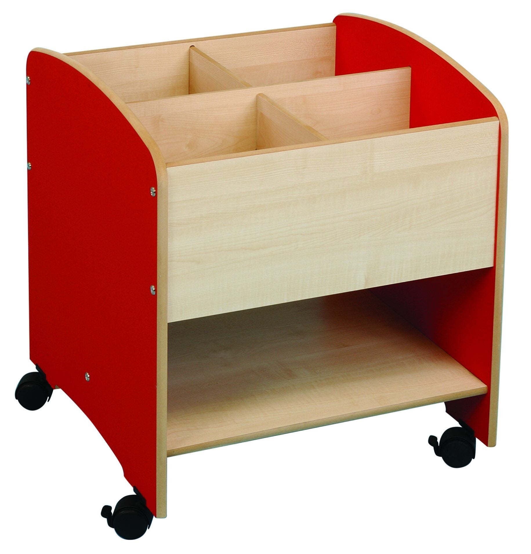 4 Compartment Kinderbox with Shelf with castors – Classroom Direct