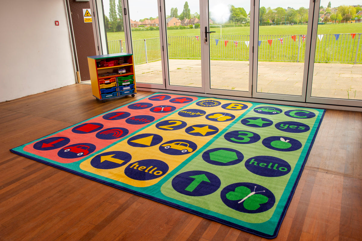 Kinder™Yes No Maybe Placement Carpet 3 x 3 metre – Classroom Direct