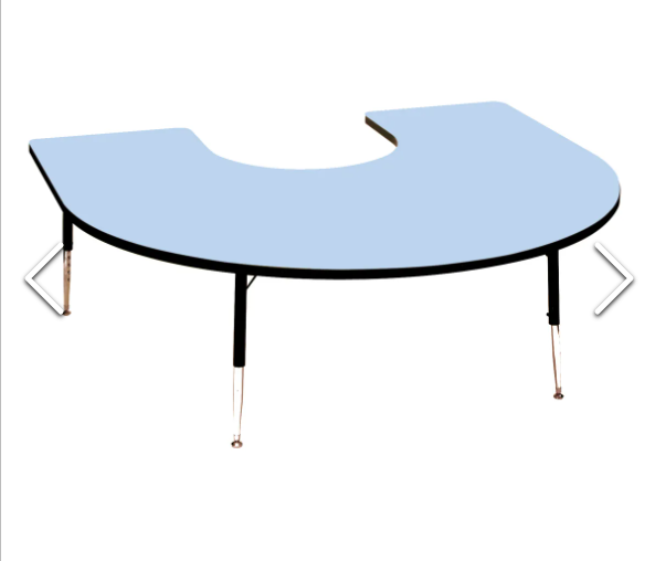 Tuf Top Height Adjustable Horseshoe Table Skyblue – Classroom Direct