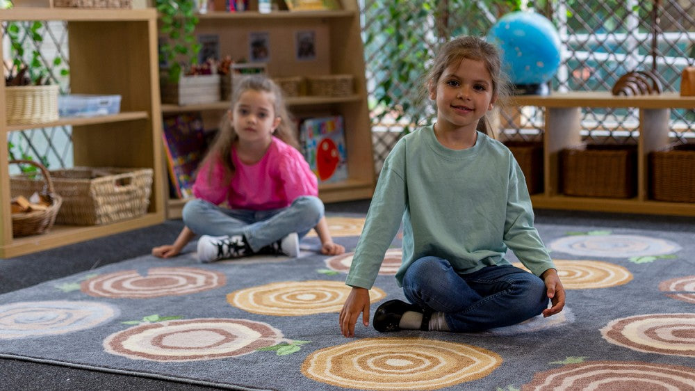 Early Years Natural World Tree Stump Placement Floor Carpet for School ...