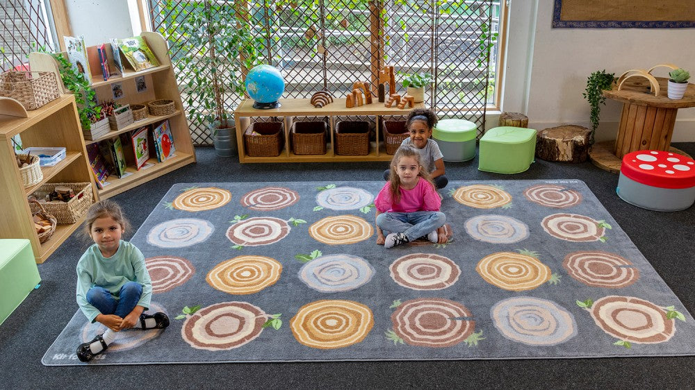 Early Years Natural World Tree Stump Placement Floor Carpet for School ...