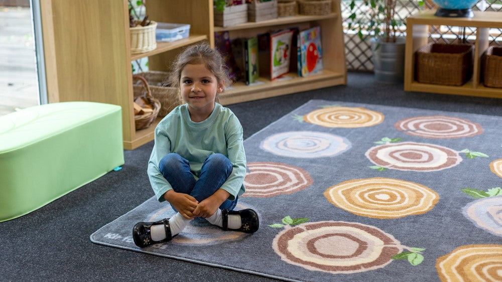 Early Years Natural World Tree Stump Placement Floor Carpet for School ...