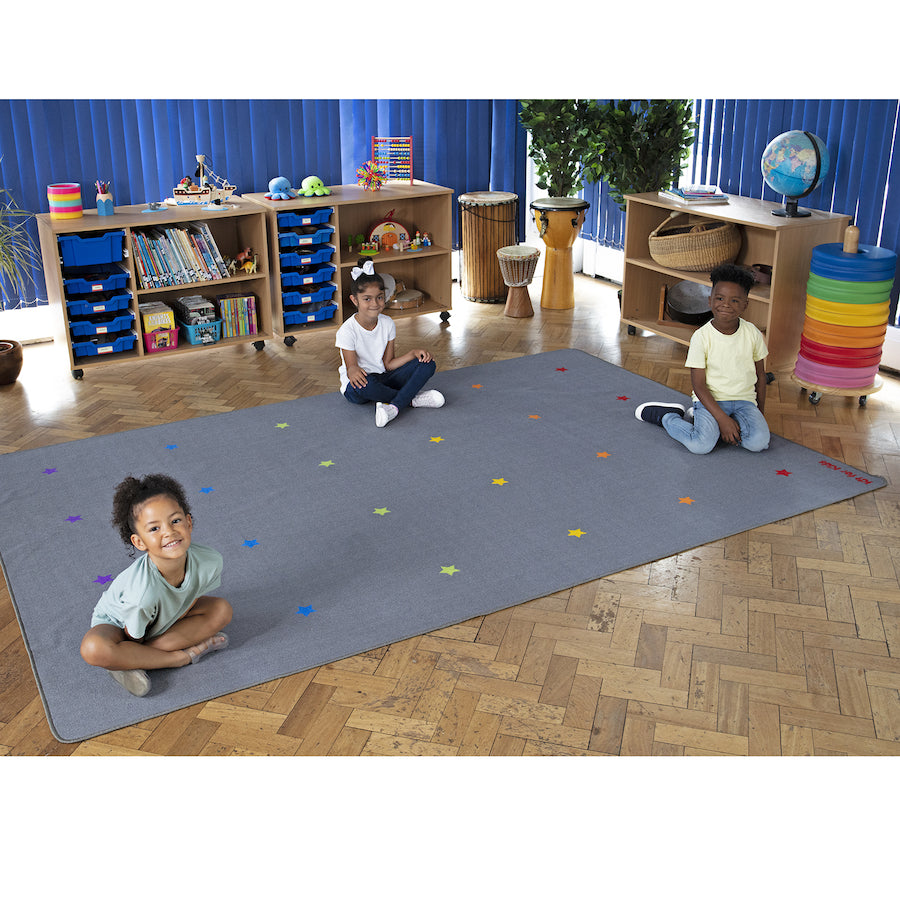 Essentials Rainbow Stars Indoor / Outdoor Carpet - Grey – Classroom Direct