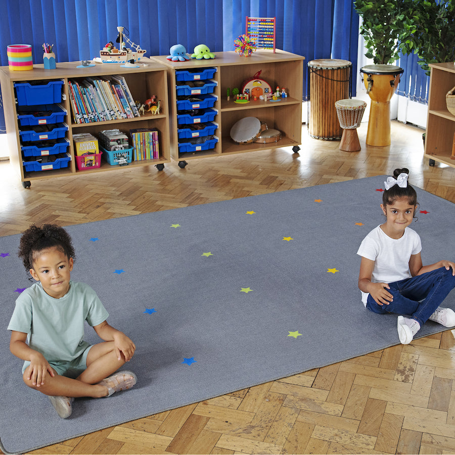 Essentials Rainbow Stars Indoor / Outdoor Carpet - Grey – Classroom Direct