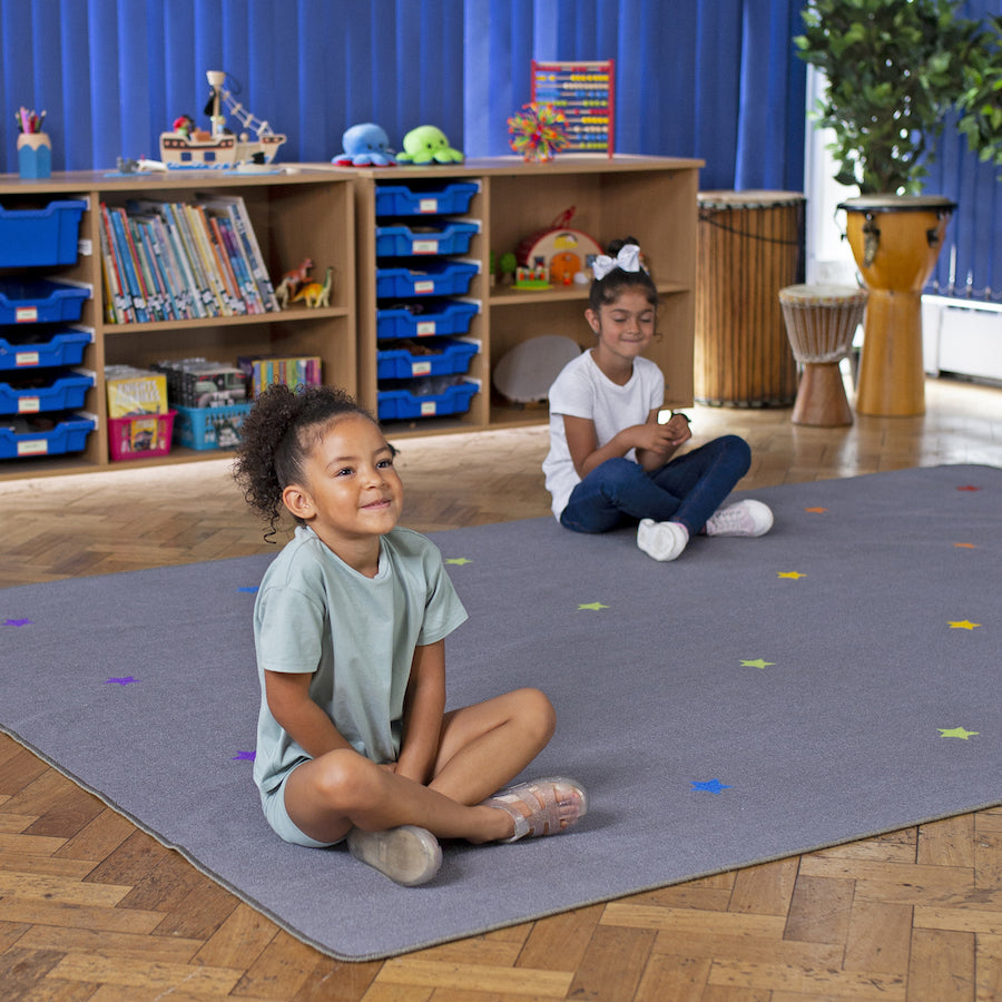 Essentials Rainbow Stars Indoor / Outdoor Carpet - Grey – Classroom Direct