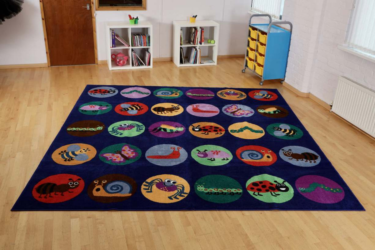 Kinder™ Mini Beasts Classroom Carpet 3 x 3 metre – Classroom Direct