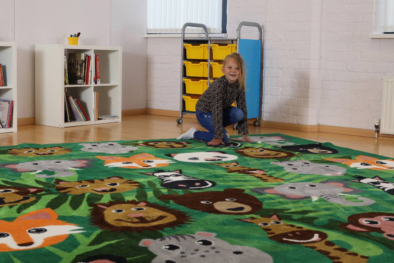 Kinder™ Wild Animals Classroom Carpet 3 x 3 metre – Classroom Direct