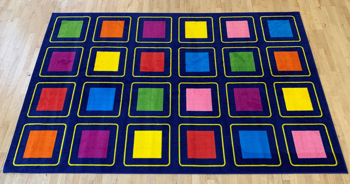 KinderColour™ Squares Placement Classroom Carpet 3 x 2 metre ...