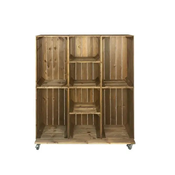 Mobile Crate Display Unit - Rustic Brown – Classroom Direct