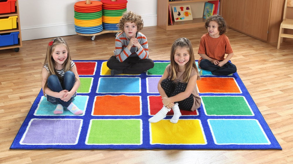 Rainbow™ Square Placement Carpet For Schools 2x2m – Classroom Direct