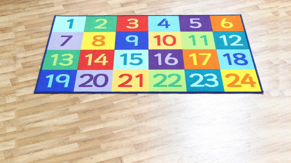 Rainbow™ 1-24 Numbers Carpet For Schools 1500 x 1000mm – Classroom Direct
