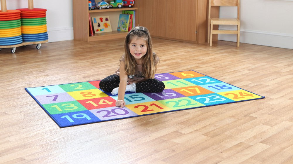 Rainbow™ 1-24 Numbers Carpet For Schools 1500 x 1000mm – Classroom Direct