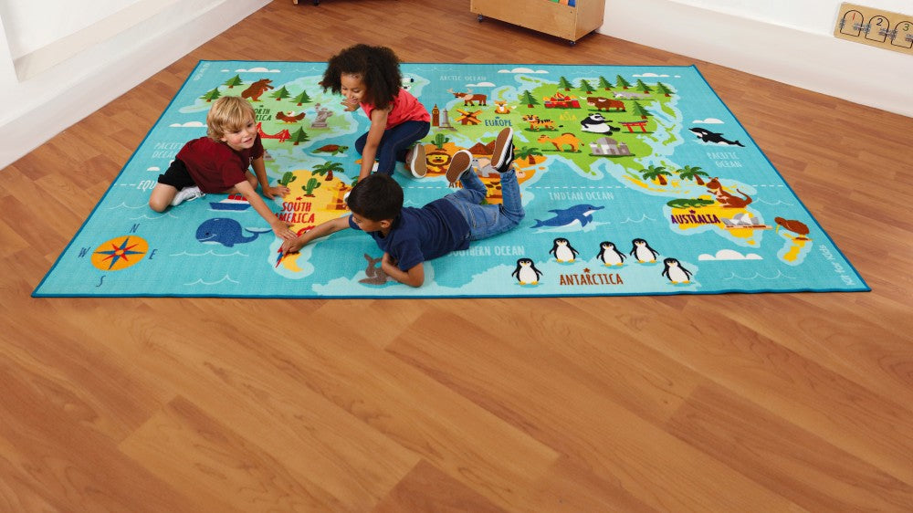 Animals and Places of the World Carpet For Schools 3m x 2m – Classroom ...